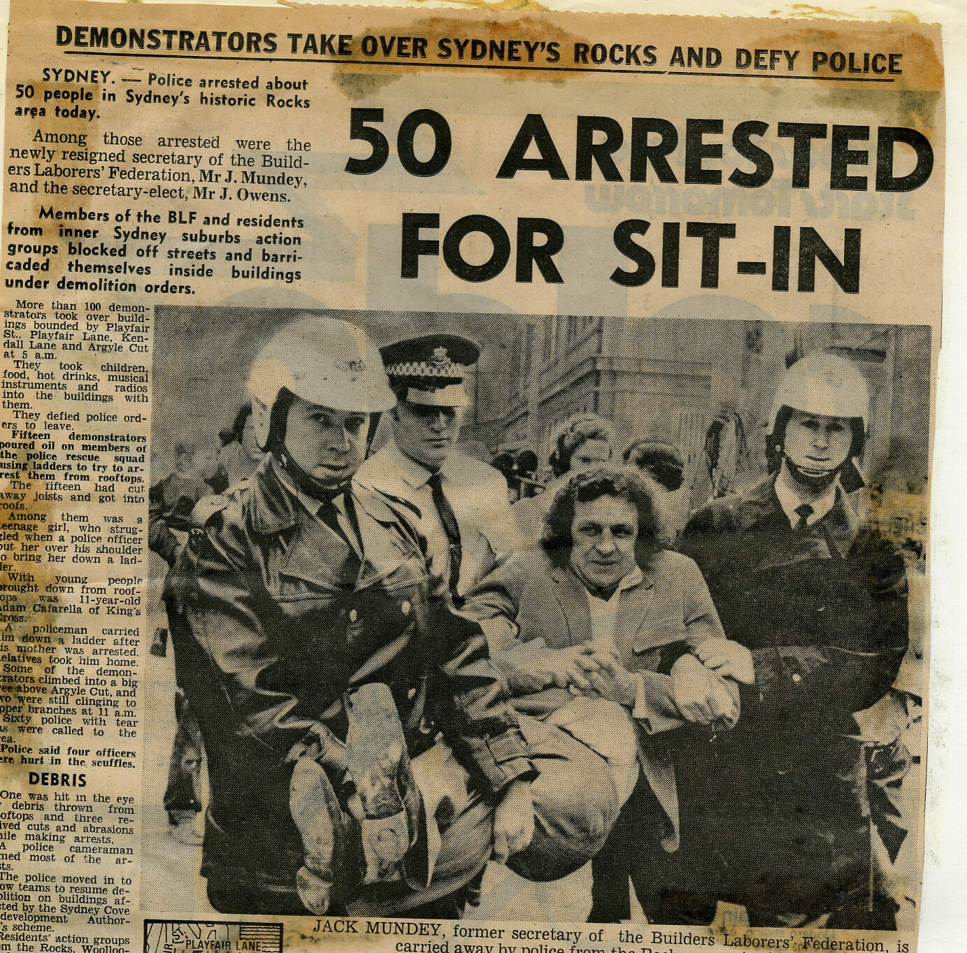 The Battle for The Rocks - 50th… | The Rocks Discovery Museum